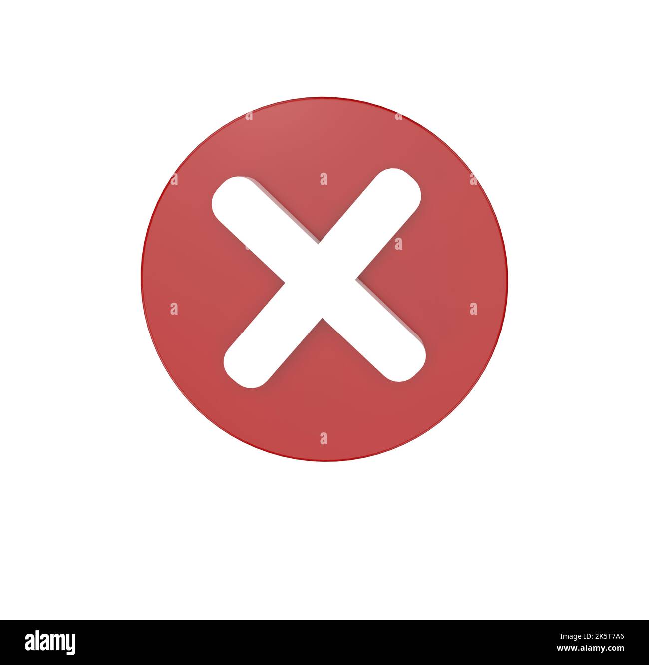 minimal 3d Illustration Red cross check mark sign, Negative or decline ...