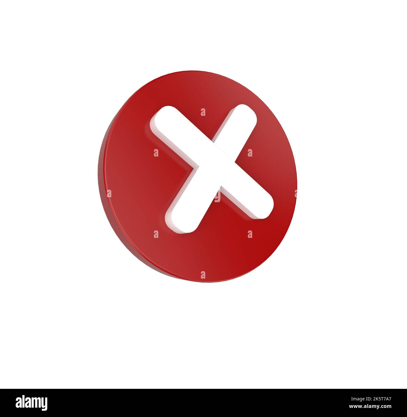 minimal 3d Illustration Red cross check mark sign, Negative or decline ...