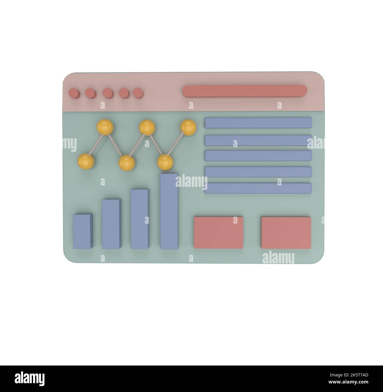 minimal 3d Illustration Data analysis, financial report chart, and Web ...