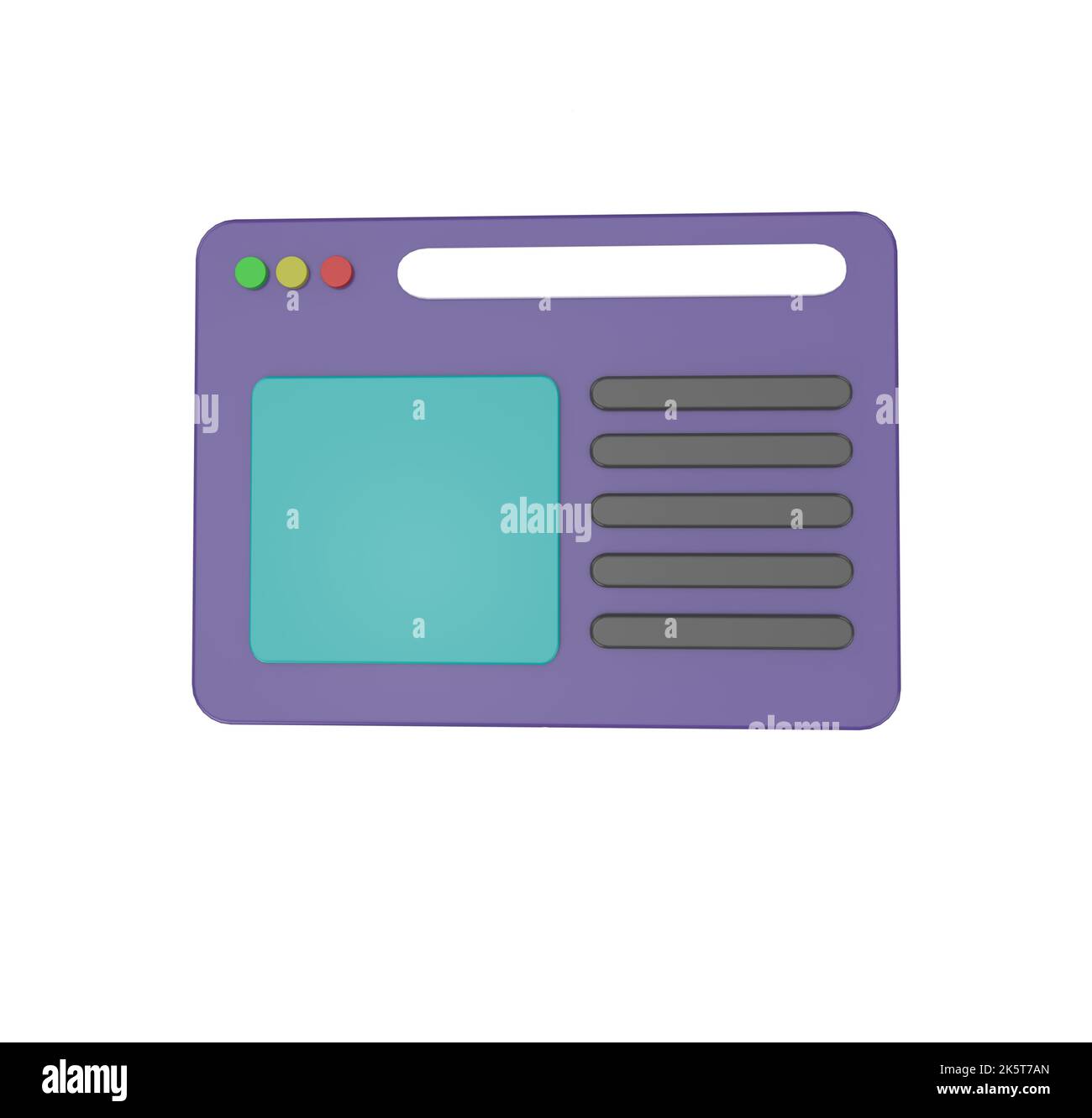 minimal 3d Illustration Web UI-UX design, web page concept. Web design, computer browser Stock ...