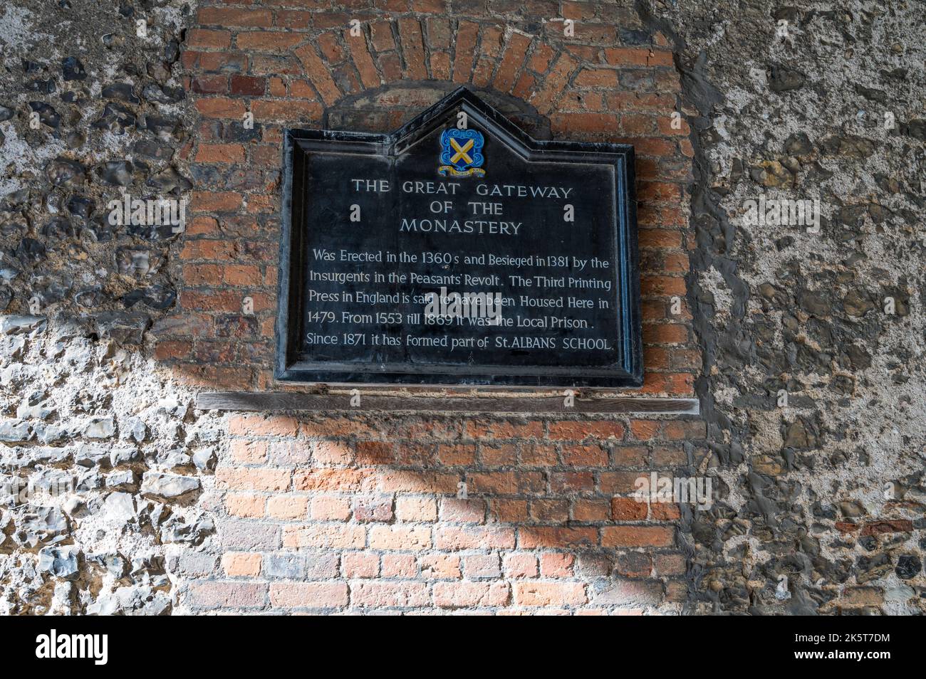 Information board in The Great Gateway to the Benedictine Monastery of ...