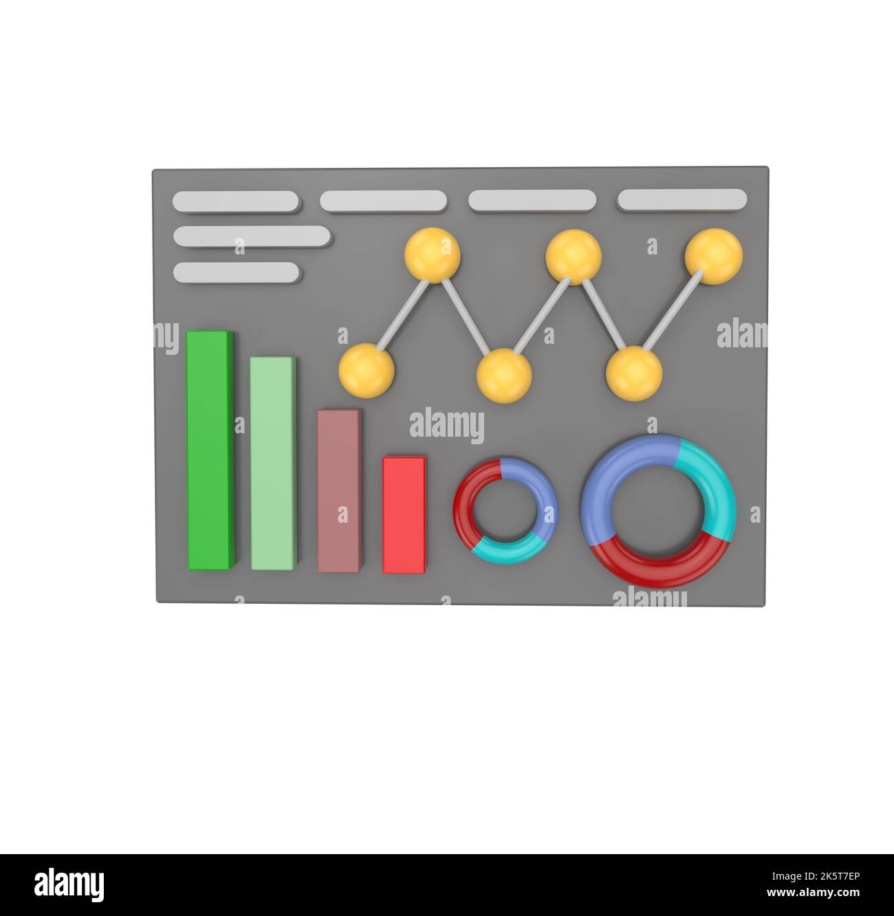 3d Illustration Growing bars and rising arrow. progress, Charts and ...