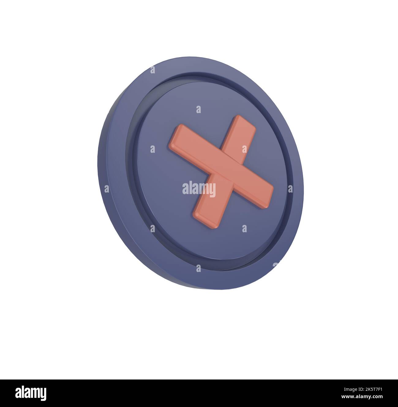 minimal 3d Illustration cross check mark sign, Negative or decline sign ...