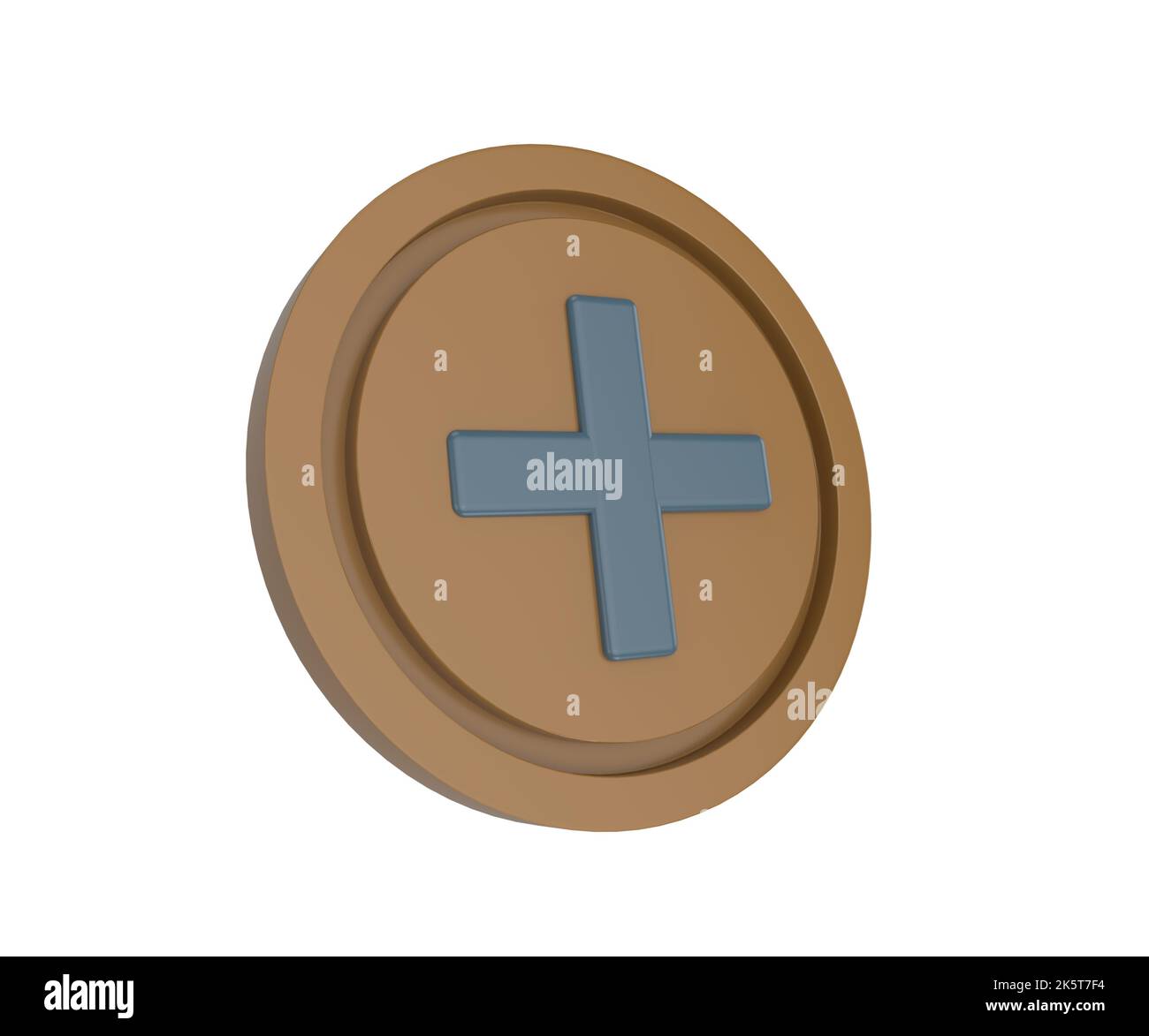 minimal 3d Illustration circle with a plus icon. add button sign 3d ...