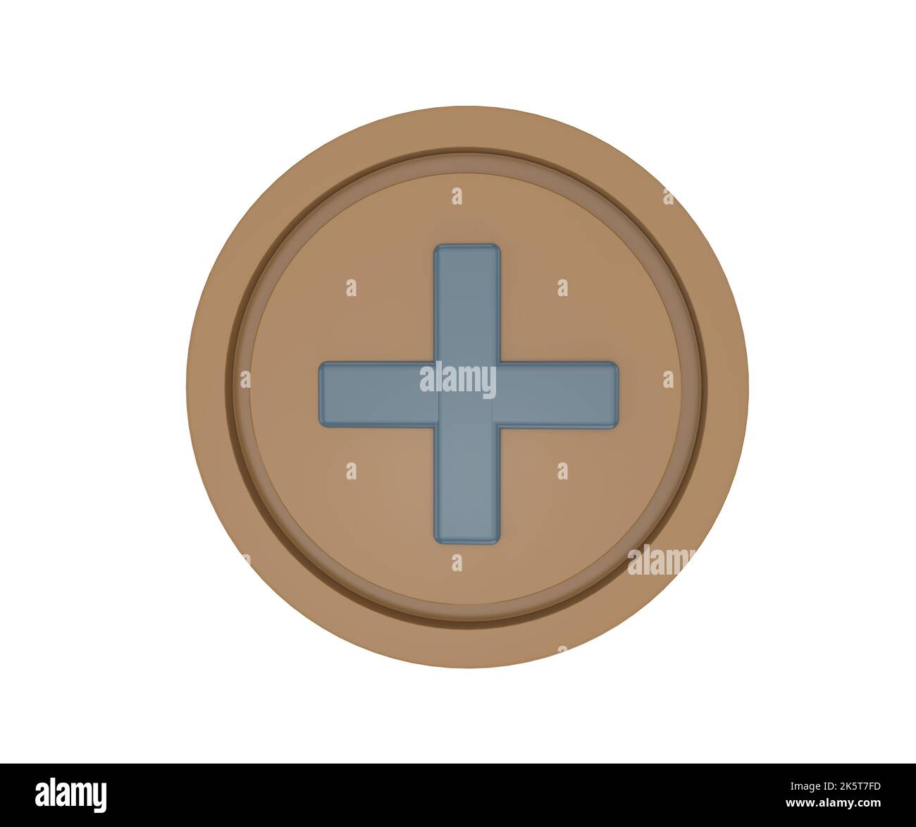 minimal 3d Illustration circle with a plus icon. add button sign 3d ...