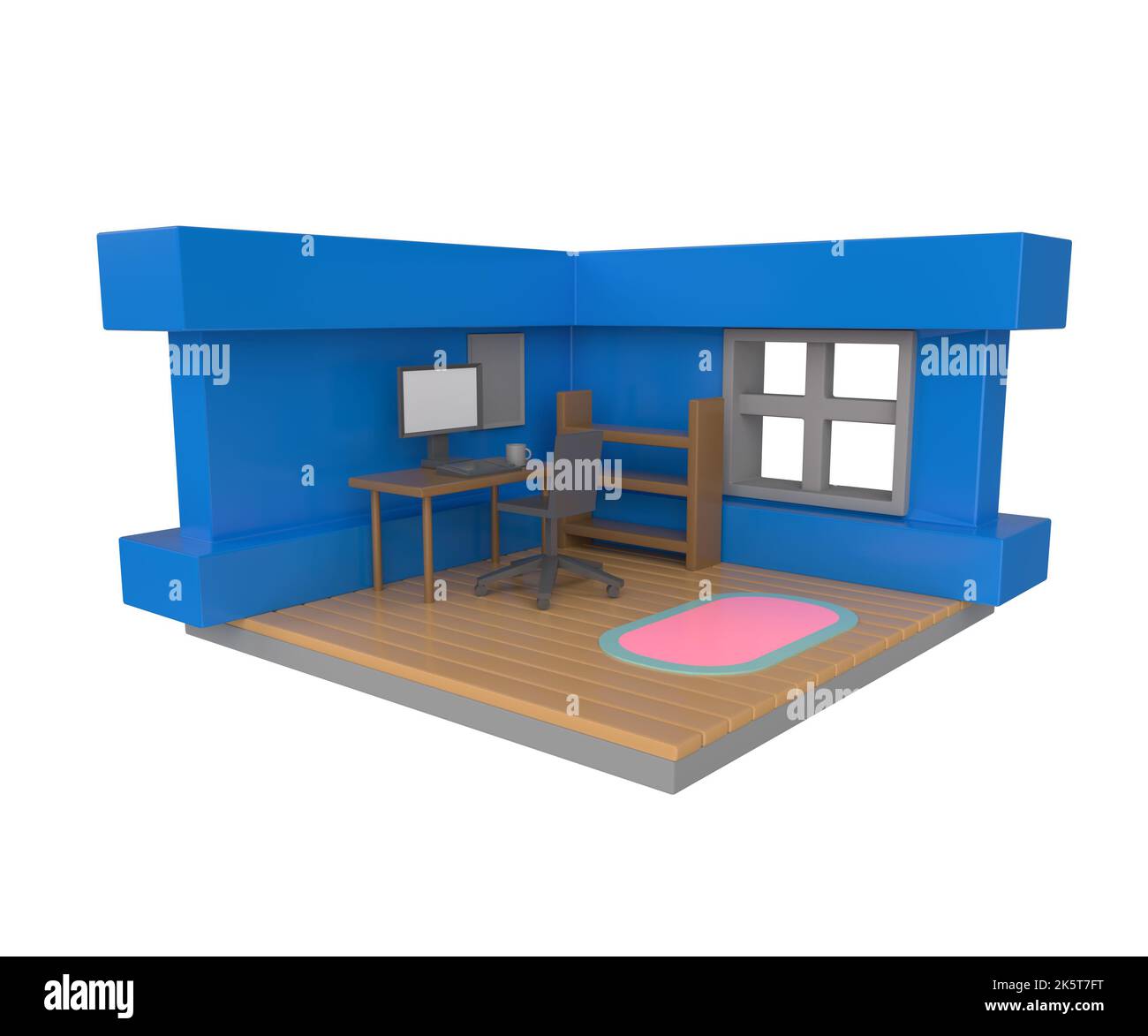 minimal 3d Illustration Living room interior design concept 3d render Stock Photo - Alamy