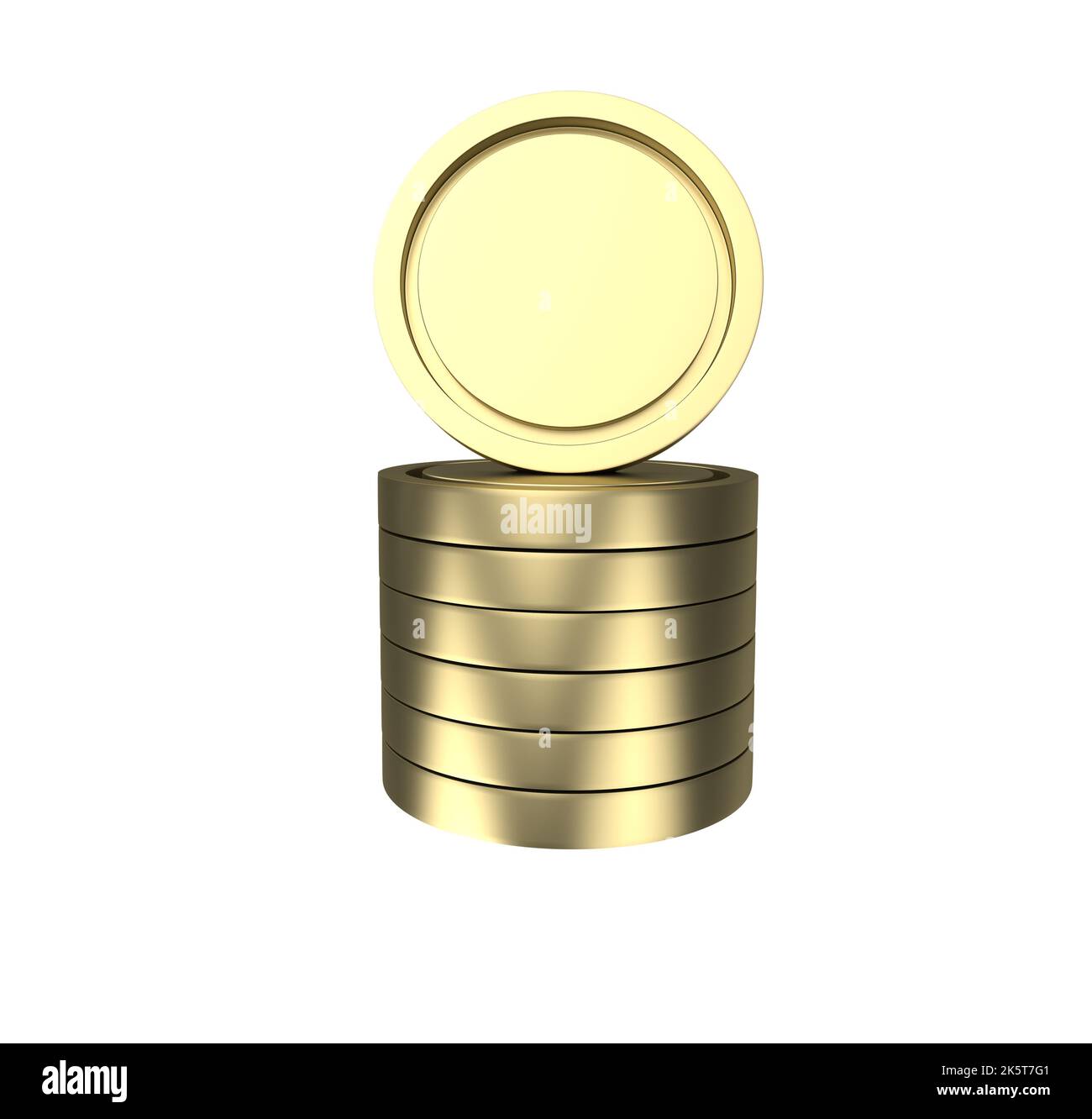 minimal 3d Illustration Golden coin stack. stack like income graph ...