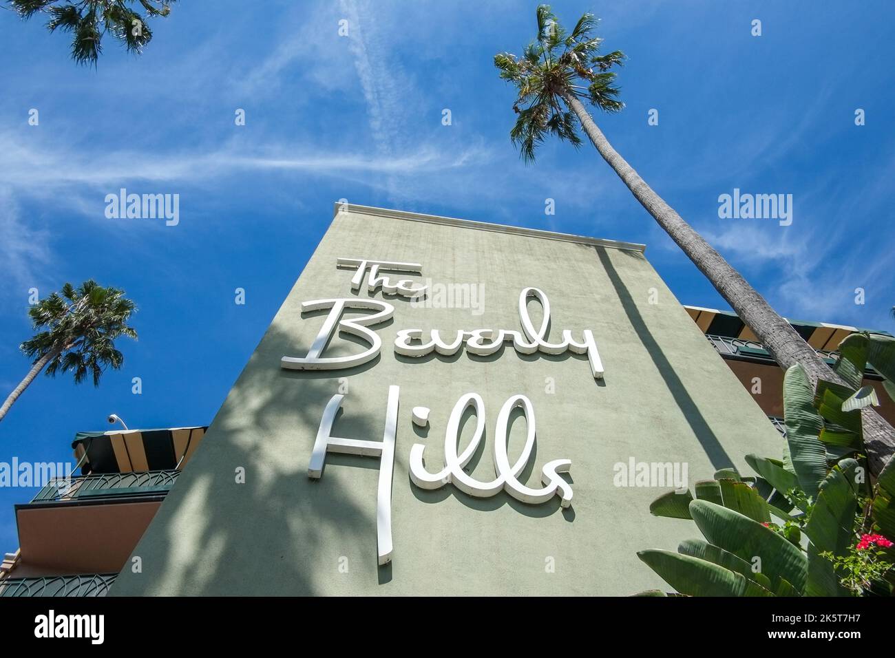 The famous Beverly Hills Hotel on Sunset Boulevard in Beverly Hills ...
