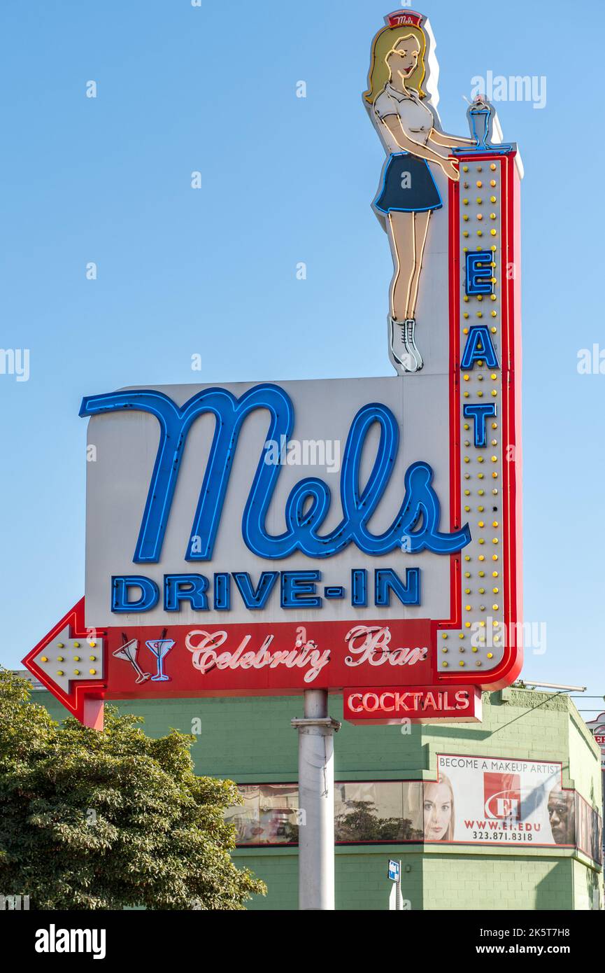 Mel’s Drive-In on North Highland Avenue in Hollywood, Los Angeles, CA ...