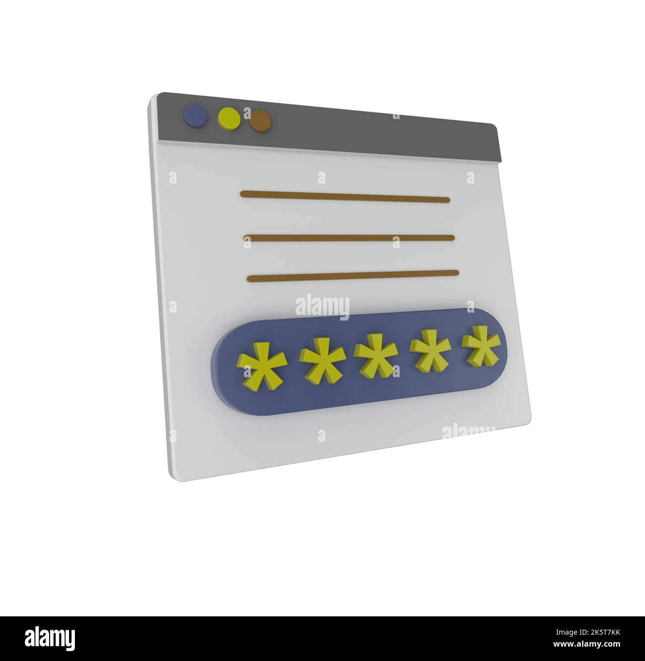 minimal 3d Illustration login with password icon. authentication, verification 3d render Stock ...