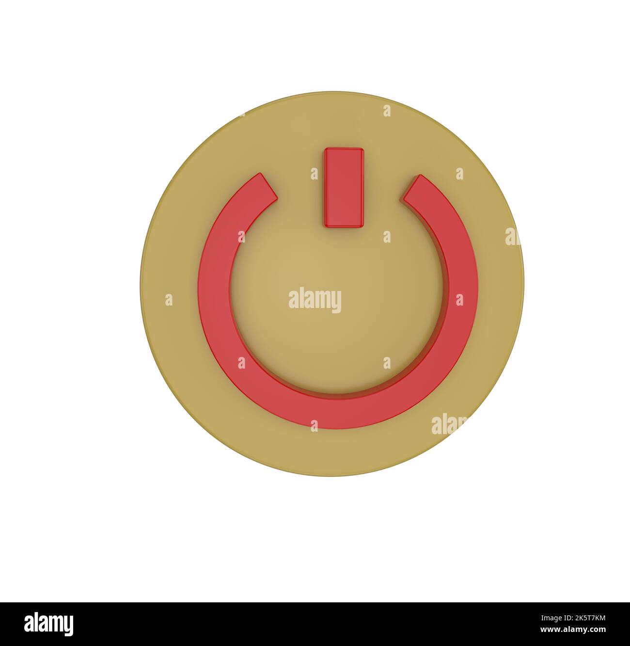minimal 3d Illustration power button icon. 3d Rendering of push-button ...