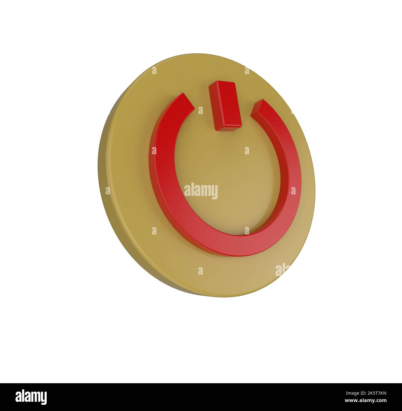 minimal 3d Illustration power button icon. 3d Rendering of push-button ...