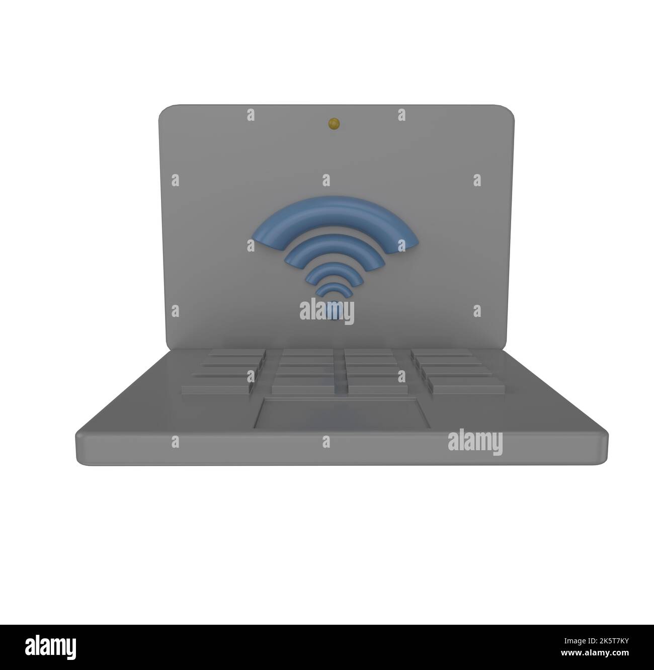minimal 3d Illustration Wireless laptop icon. Internet of things ...