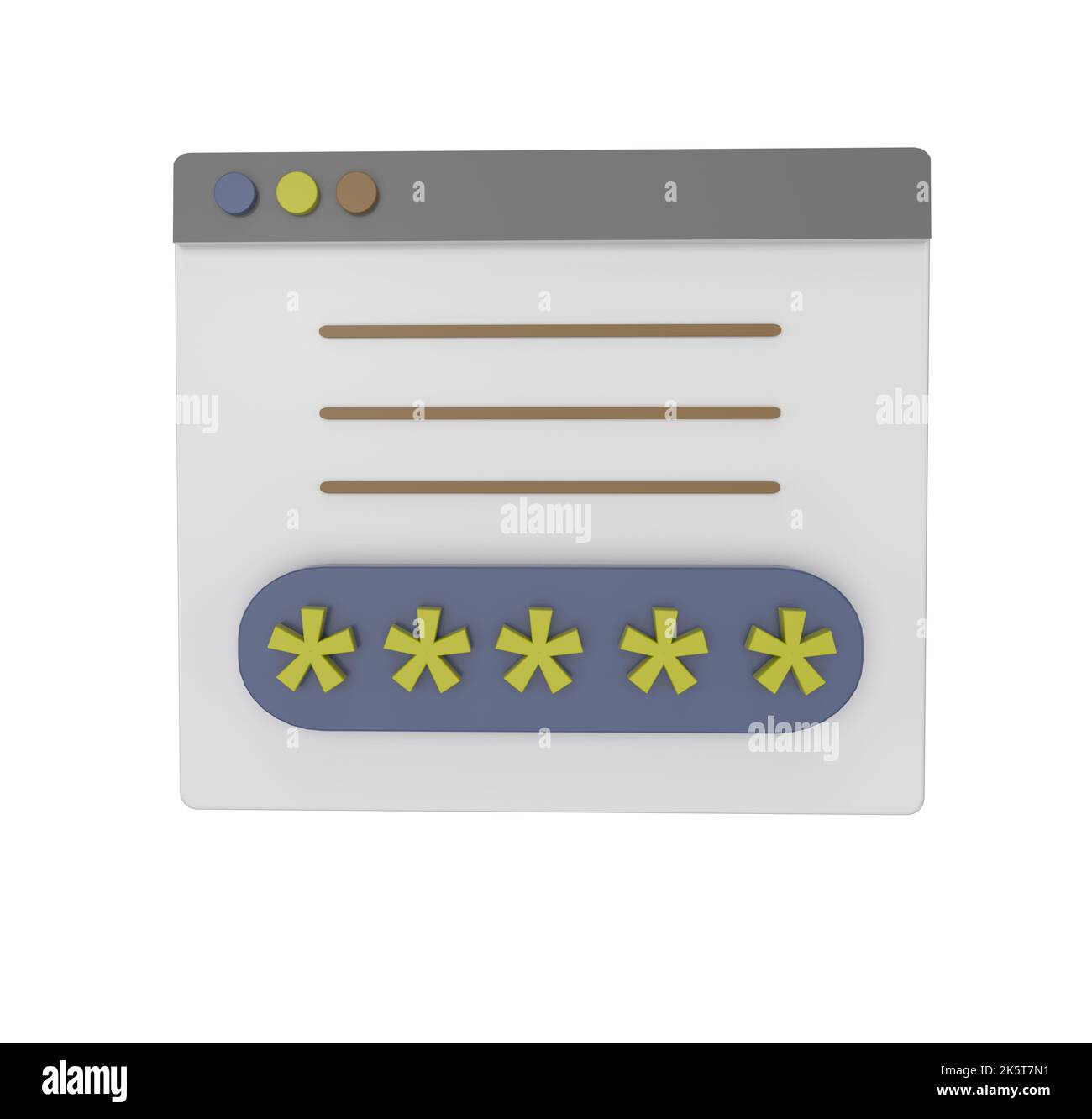 minimal 3d Illustration login with password icon. authentication, verification 3d render Stock ...