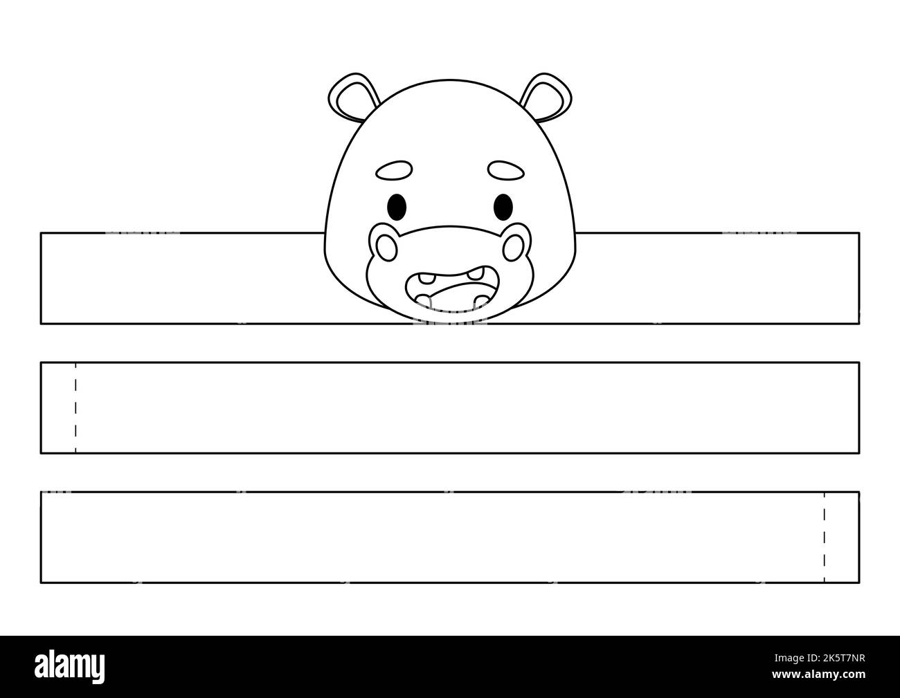 Printable hippo paper crown. Diy cut party ribbon template for birthday ... Printable hippo paper crown. Diy cut party ribbon template for birthday ...