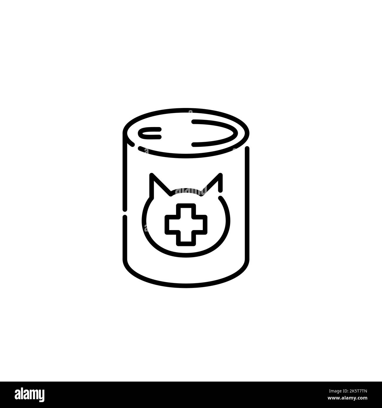 Veterinarian diet canned cat food. Pixel perfect, editable stroke icon ...