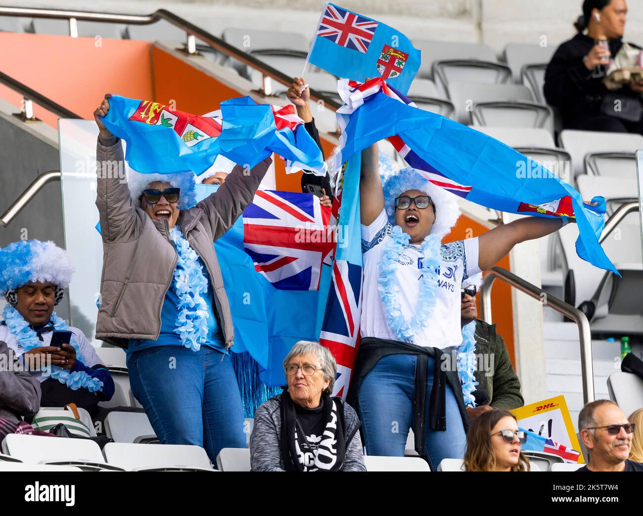 Fiji fans during the Women's Rugby World Cup 2021 match at Eden Park in ...