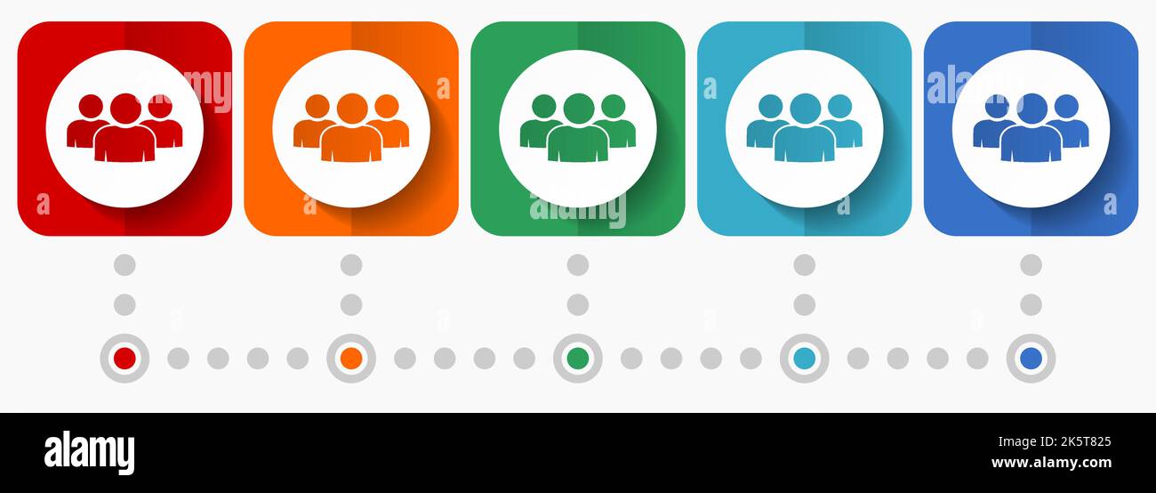 Group of people, team, teamwork vector icons, infographic template, set ...