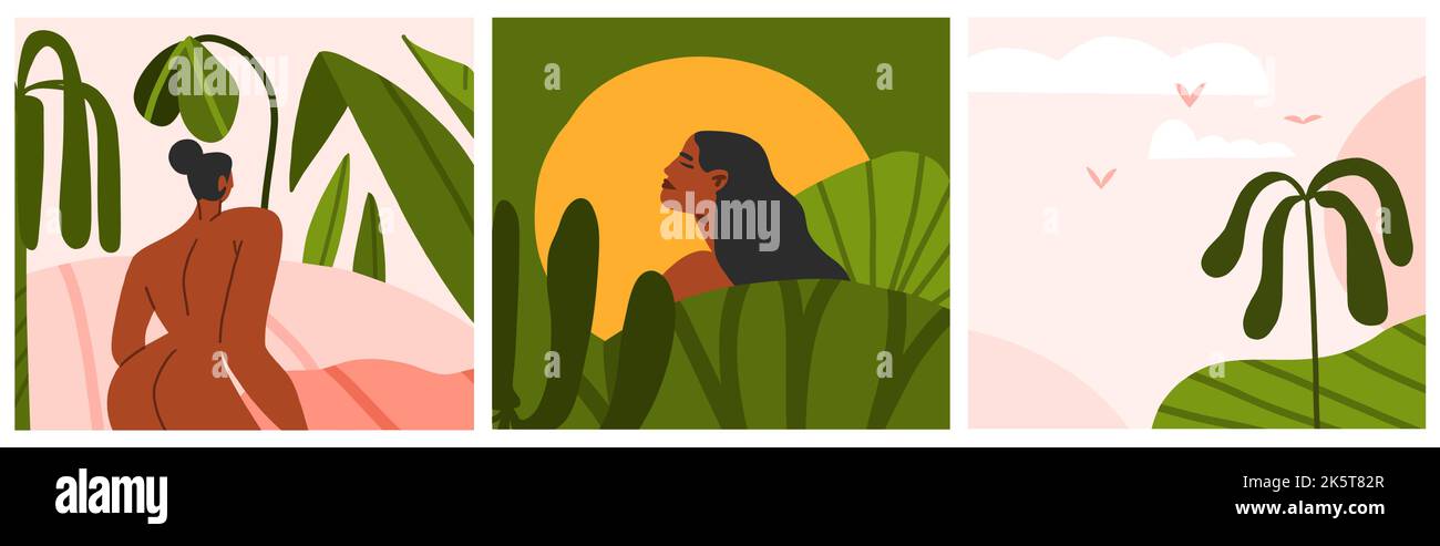 Hand drawn vector abstract modern graphic,clipart illustration of young boho female character in ...