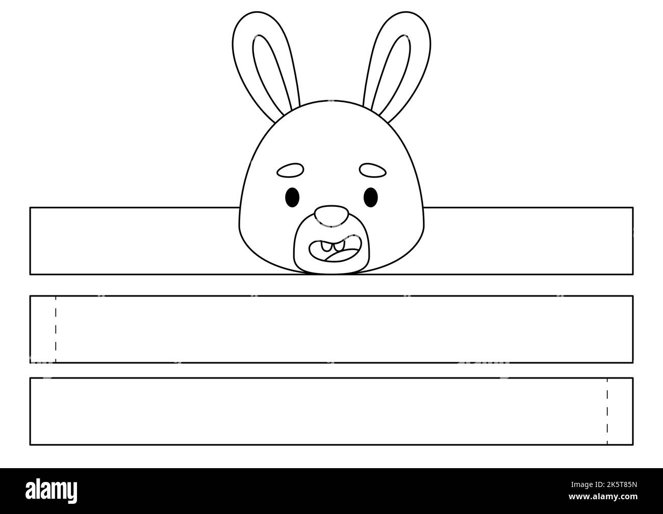 Printable bunny paper crown. Diy cut party ribbon template for birthday ...