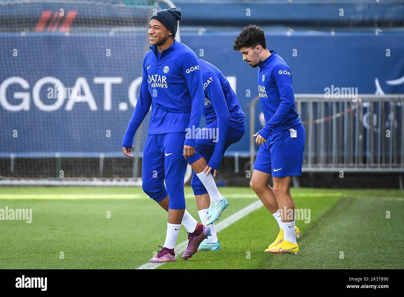 Kylian MBAPPE of PSG and Vitor MACHADO FERREIRA (Vitinha) of PSG during ...