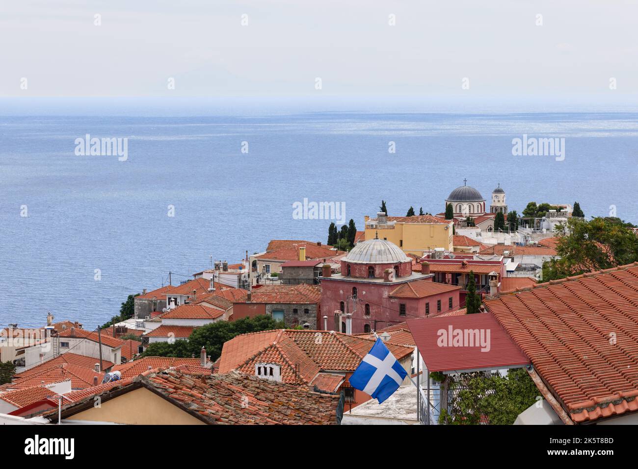 Old town cape with tiled roof buildings, and 2 round Domes - Muslim ...