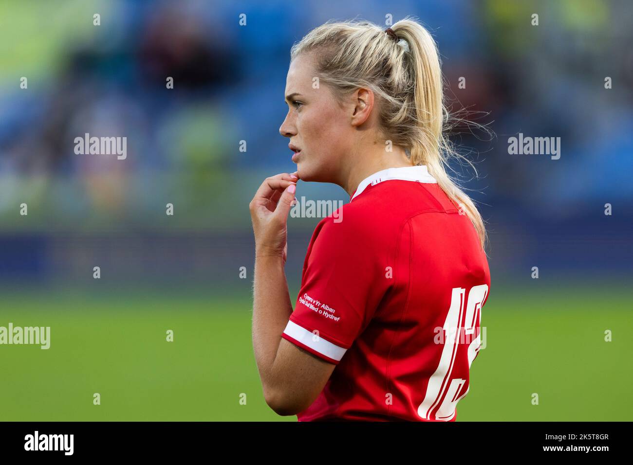Wales' Megan Webb during the Women's Rugby World Cup group stage match ...
