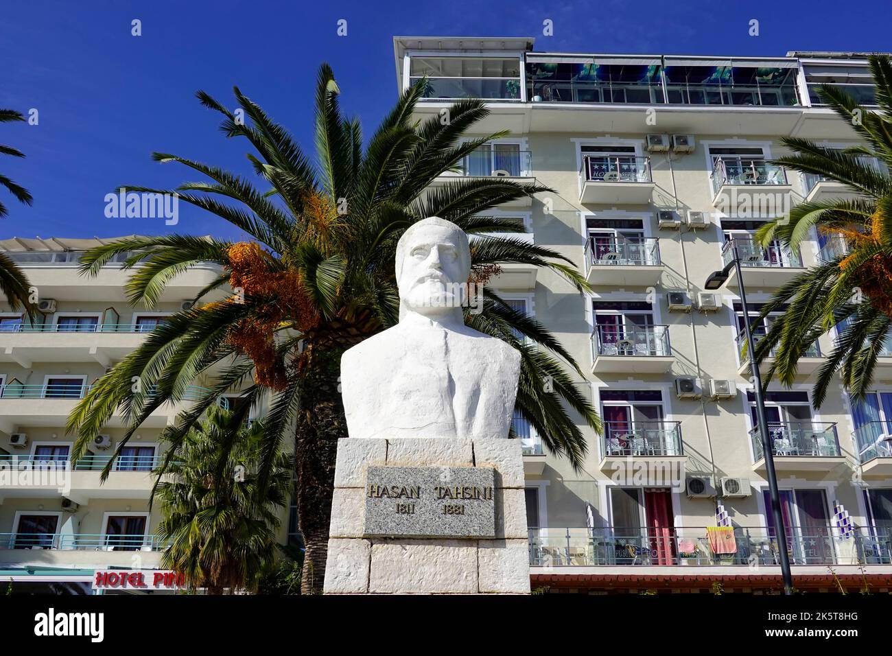 Bust of Hasan Tahsini , Saranda, Republic of Albania Stock Photo - Alamy