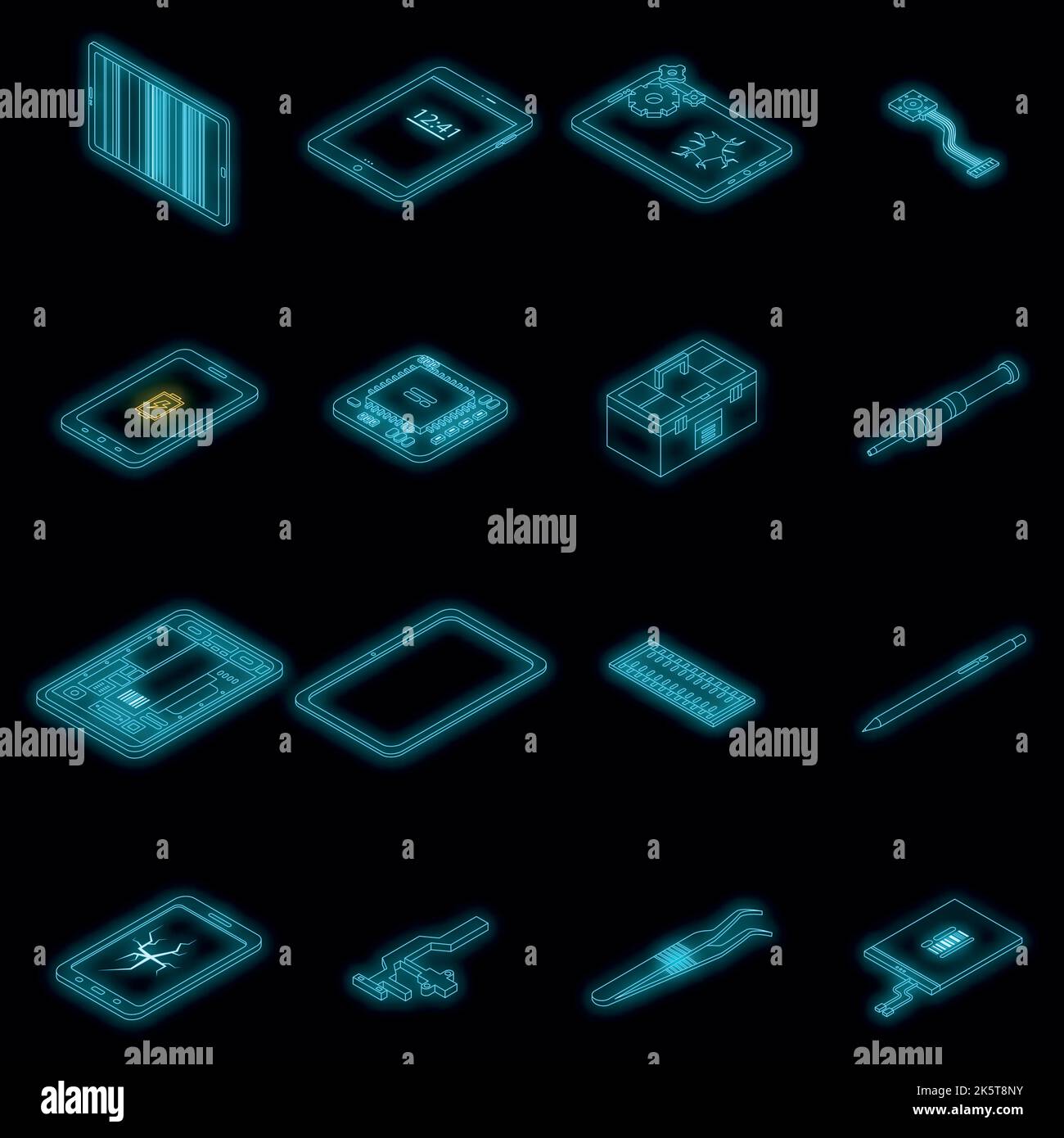 Tablet repair icons set. Isometric set of tablet repair vector icons ... Tablet repair icons set. Isometric set of tablet repair vector icons ...