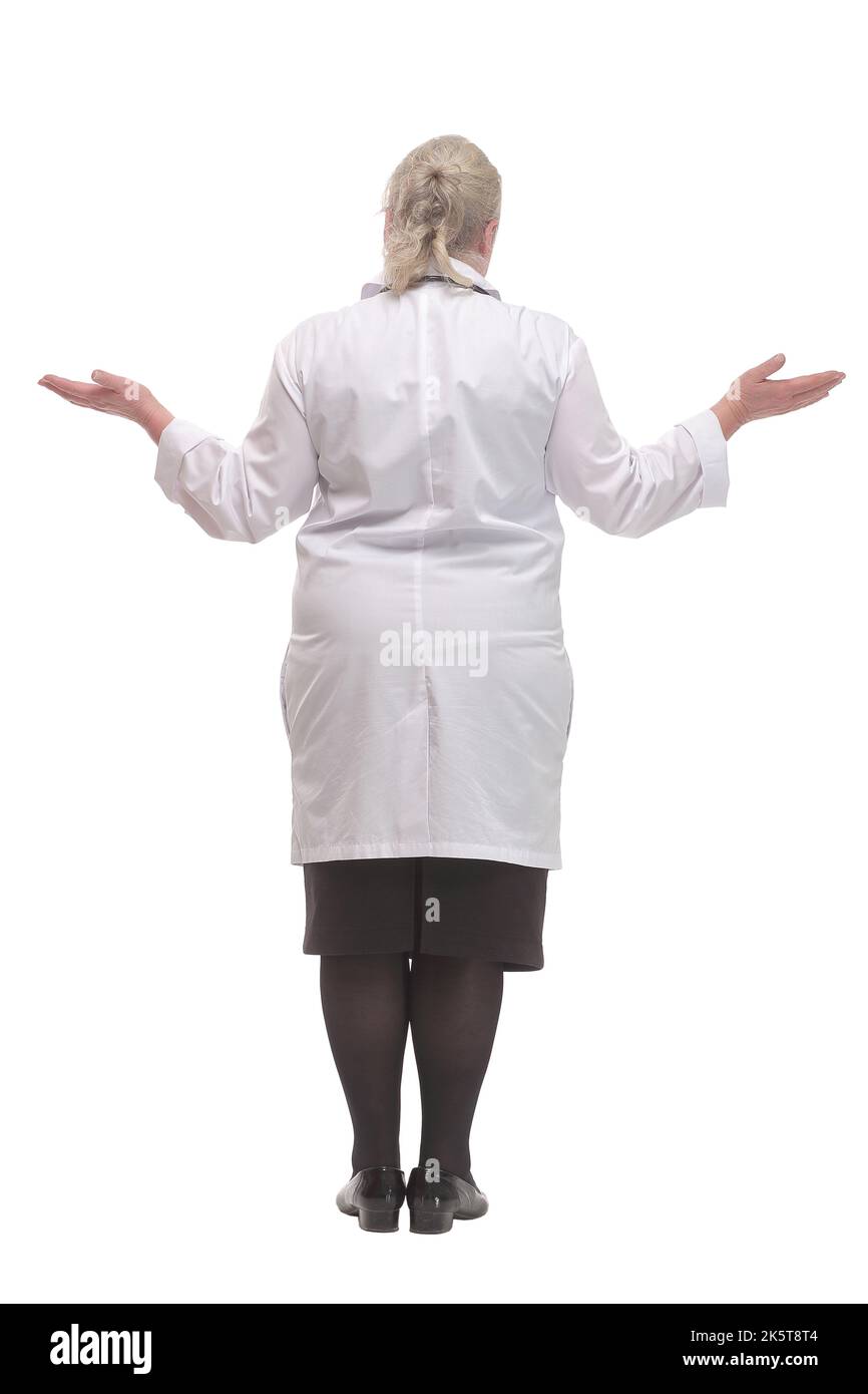 Back view of a female doctor looking at white Stock Photo - Alamy