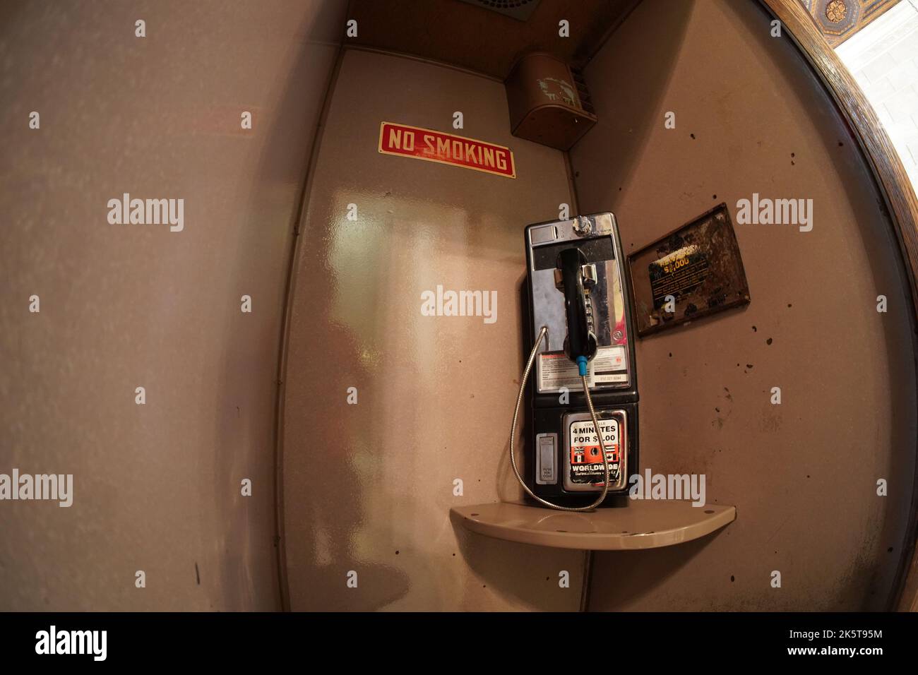 old telephone cabin in new york city public library Stock Photo - Alamy