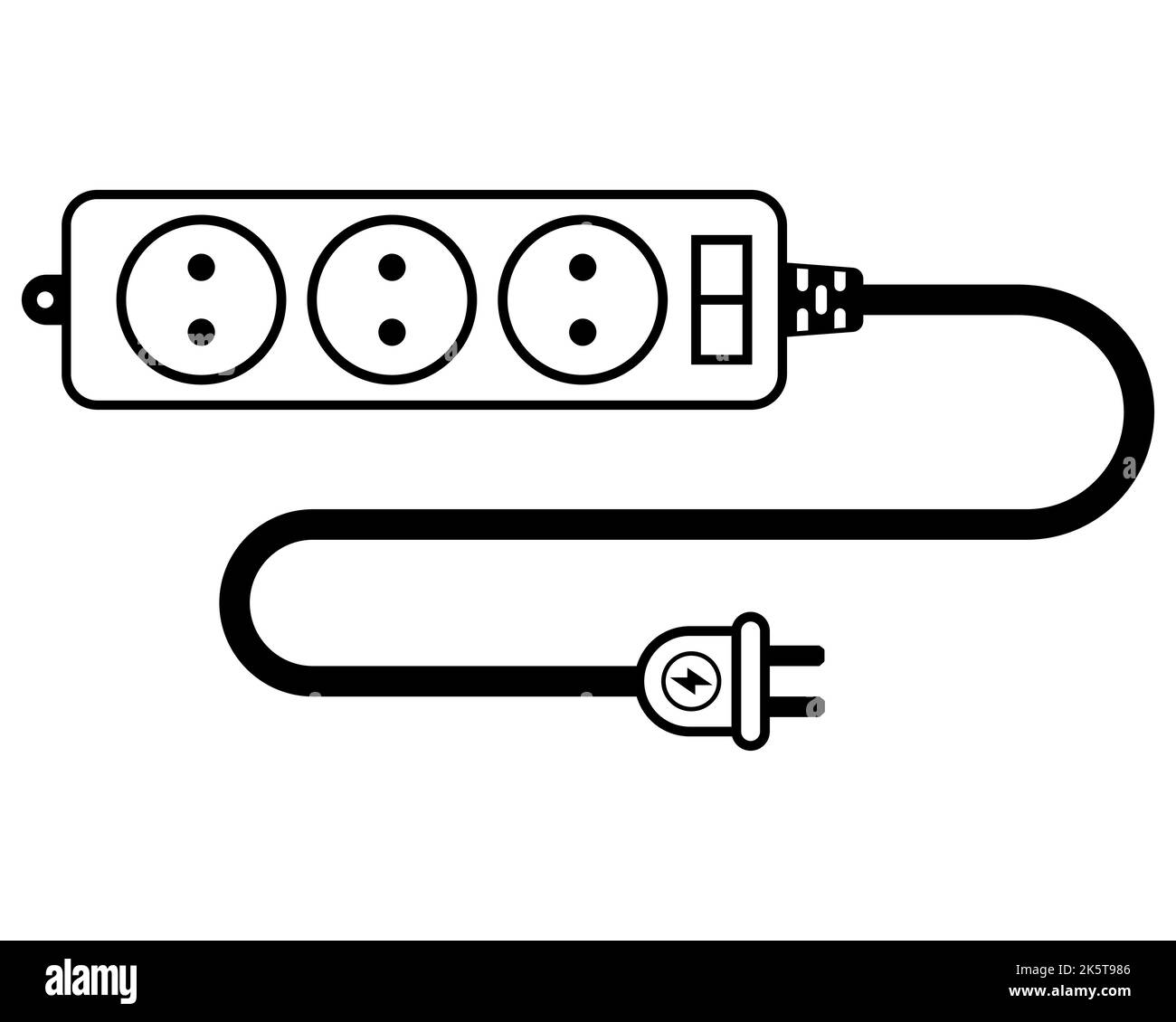 Vector icon of an extension cord for supplying electricity through a ...