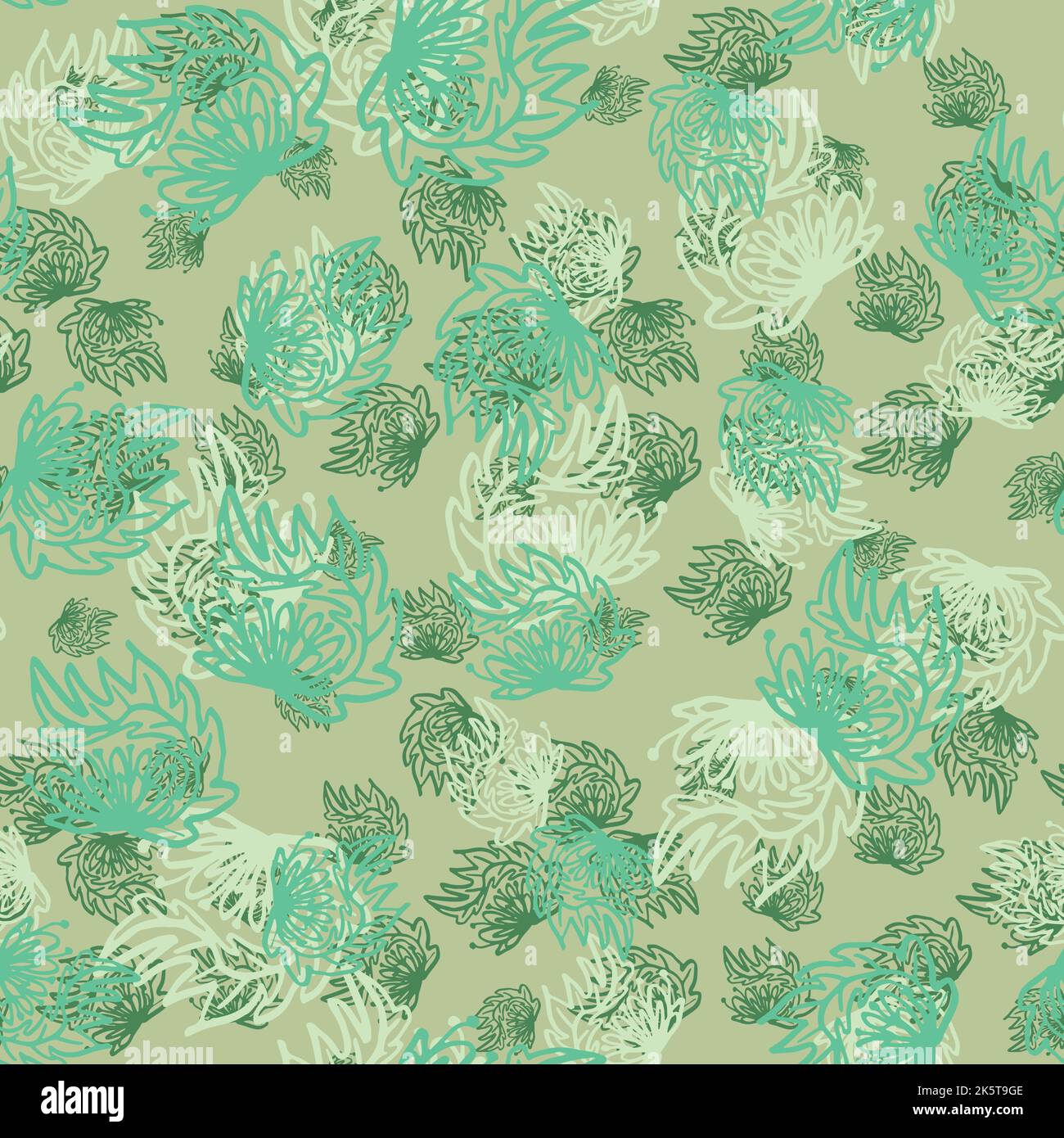 abstract green botanical seamless vector pattern Stock Vector Image & Art - Alamy