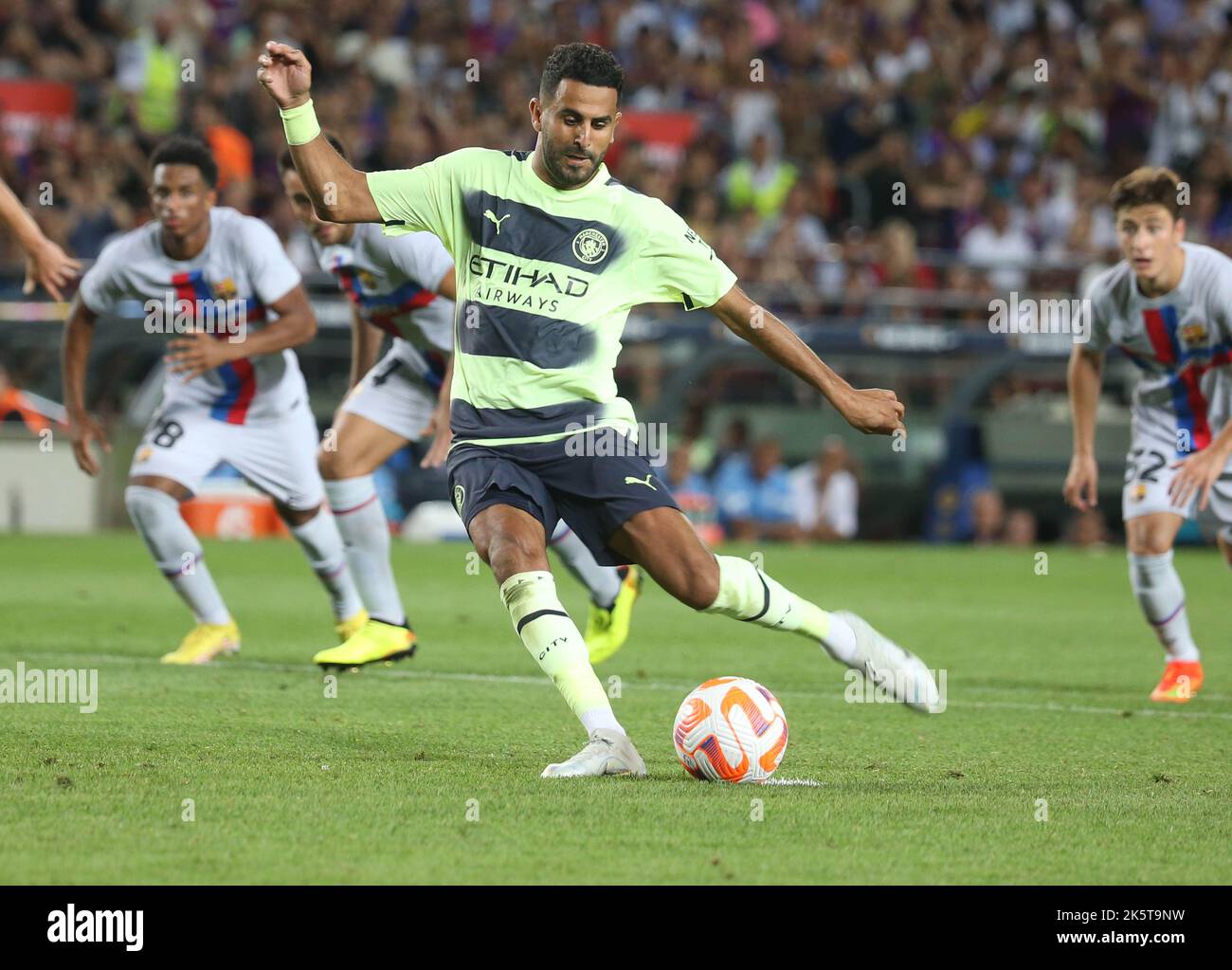 Riyad Mahrez of Manchester city during the Amical, football match ...