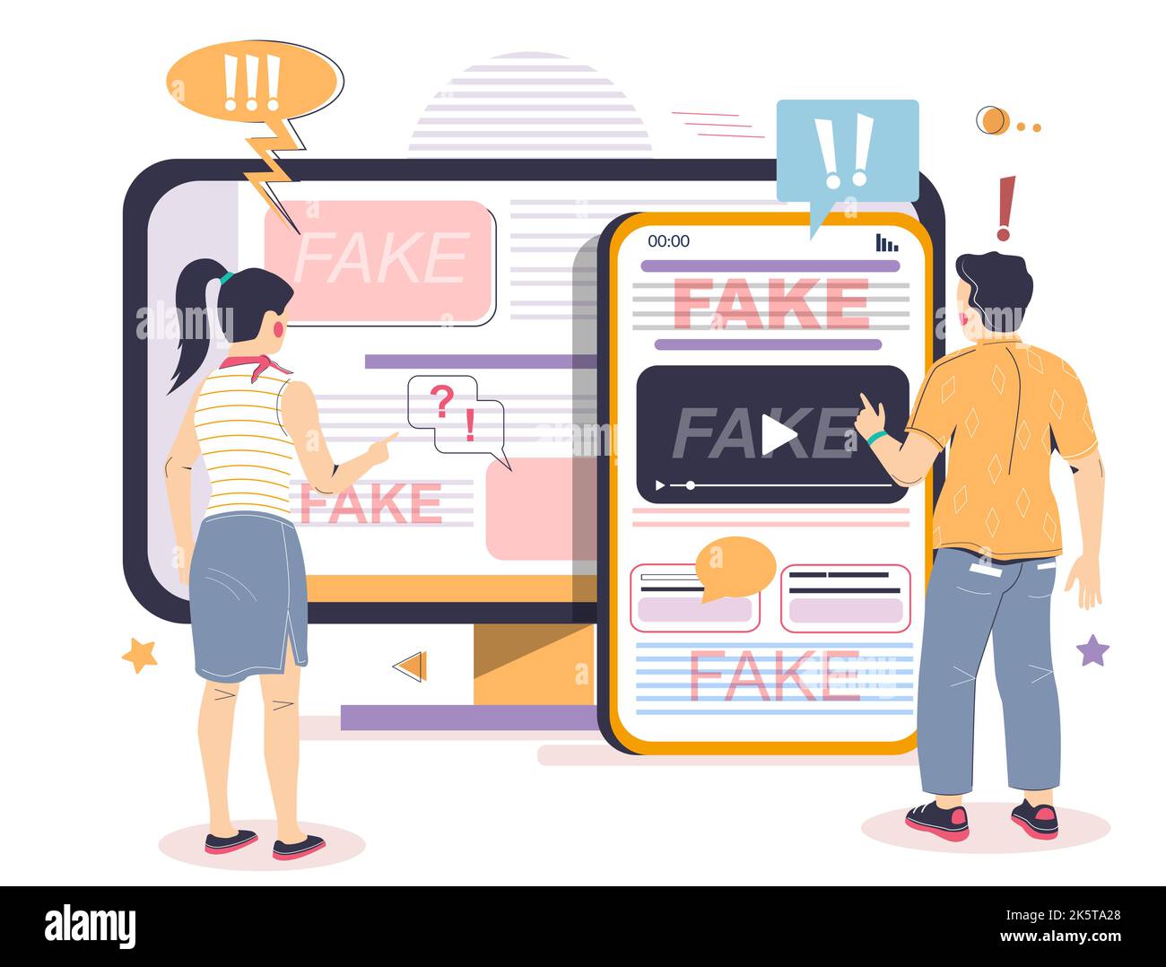 Fake news media information on internet vector Stock Vector Image & Art ...