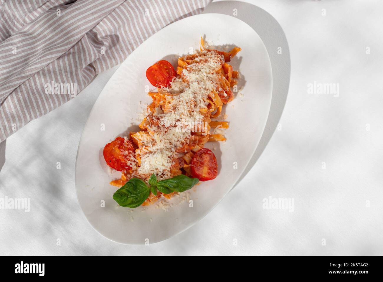 Homemade Bucatini, Amatriciana Pasta with bacon, cherry tomatoes and ...
