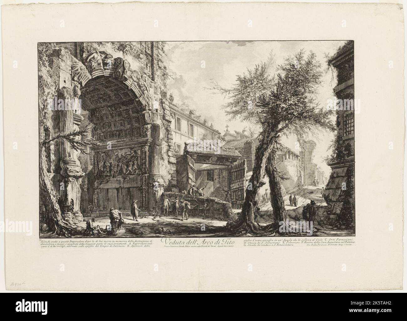Giovanni Battista Piranesi - View of the Arch of Titus - Etching in ...