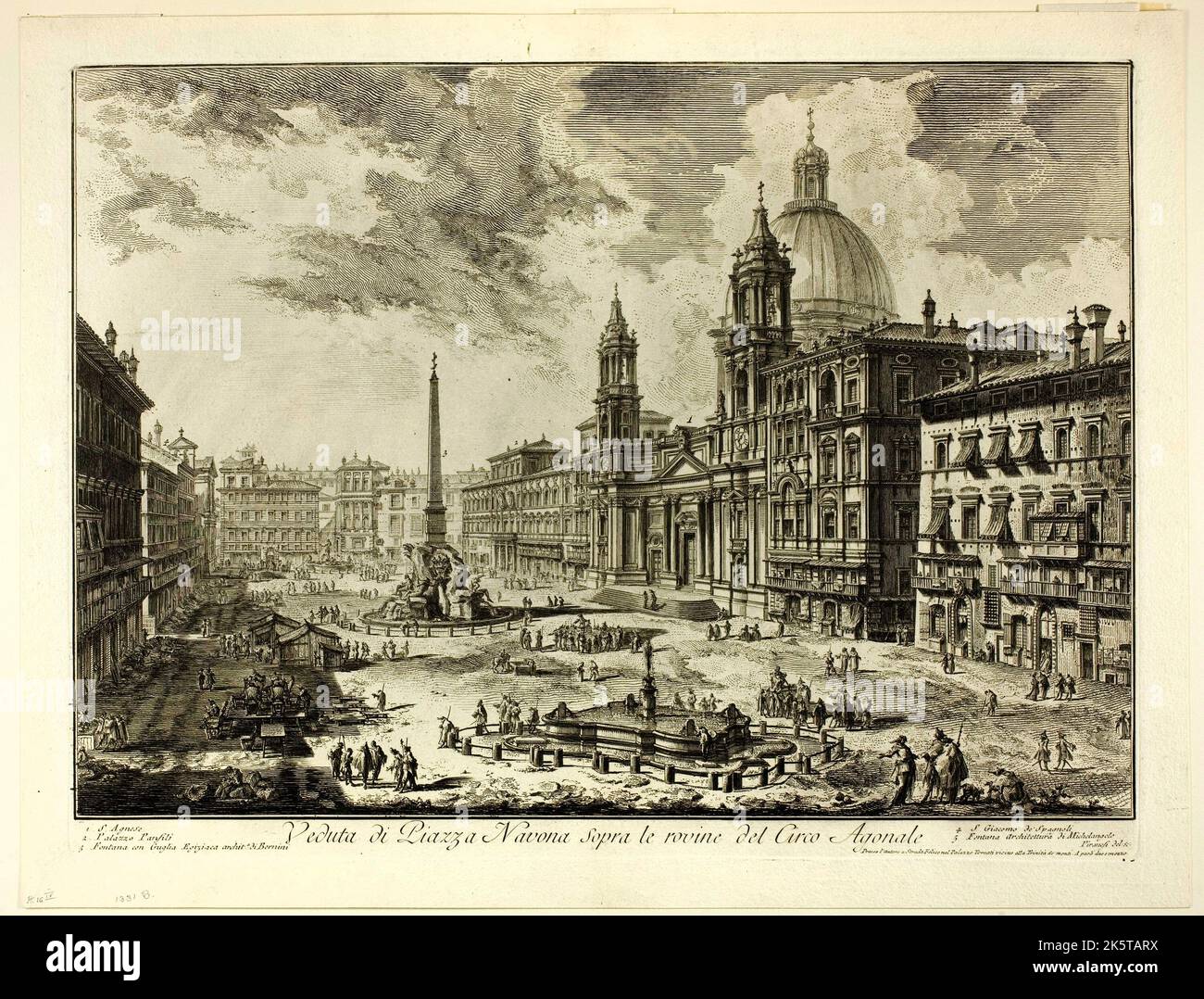 Giovanni Battista Piranesi - View of Piazza Navona above the ruins of ...