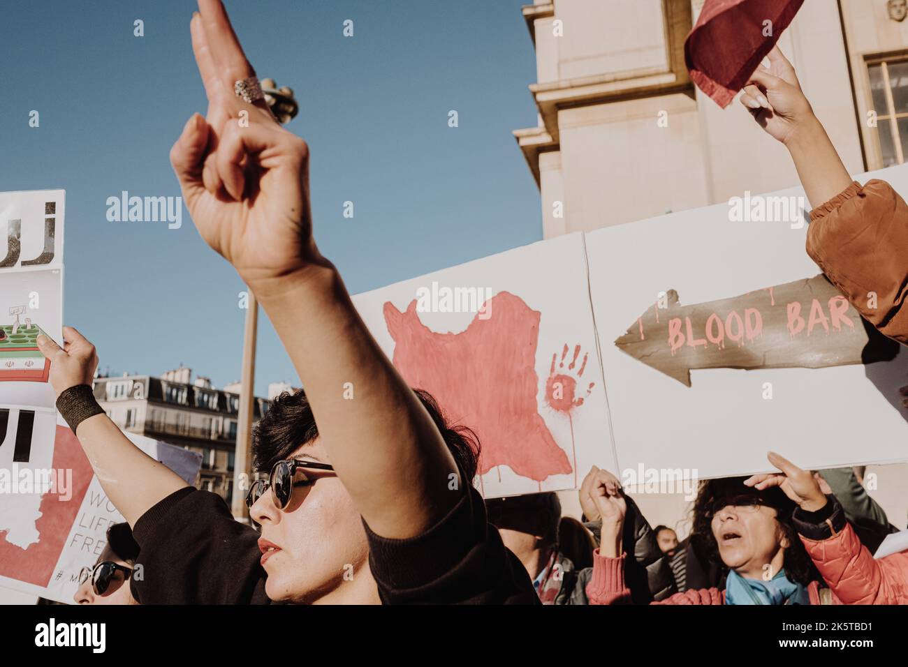 October 9, 2022, Paris, France: Demonstration in Paris, place du ...