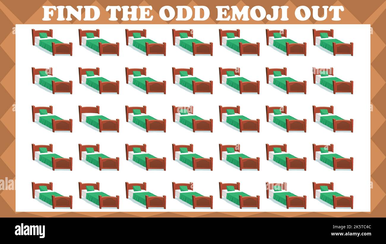 Find The Odd Emoji Out, Visual Logic Puzzle Game. Activity Game For Children. Vector ...
