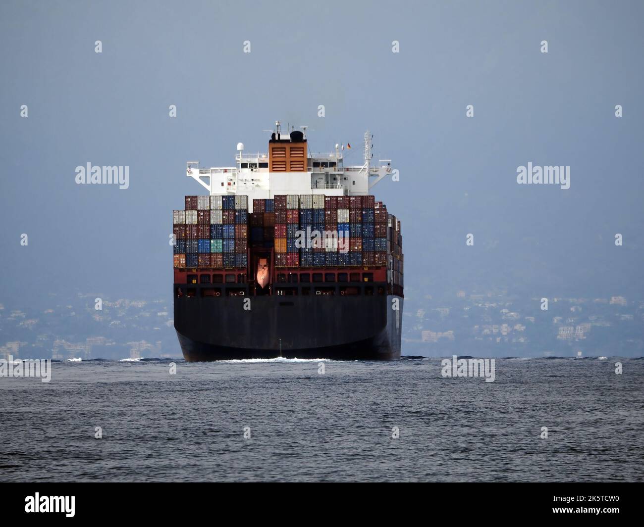 cargo container ship in open sea Stock Photo - Alamy