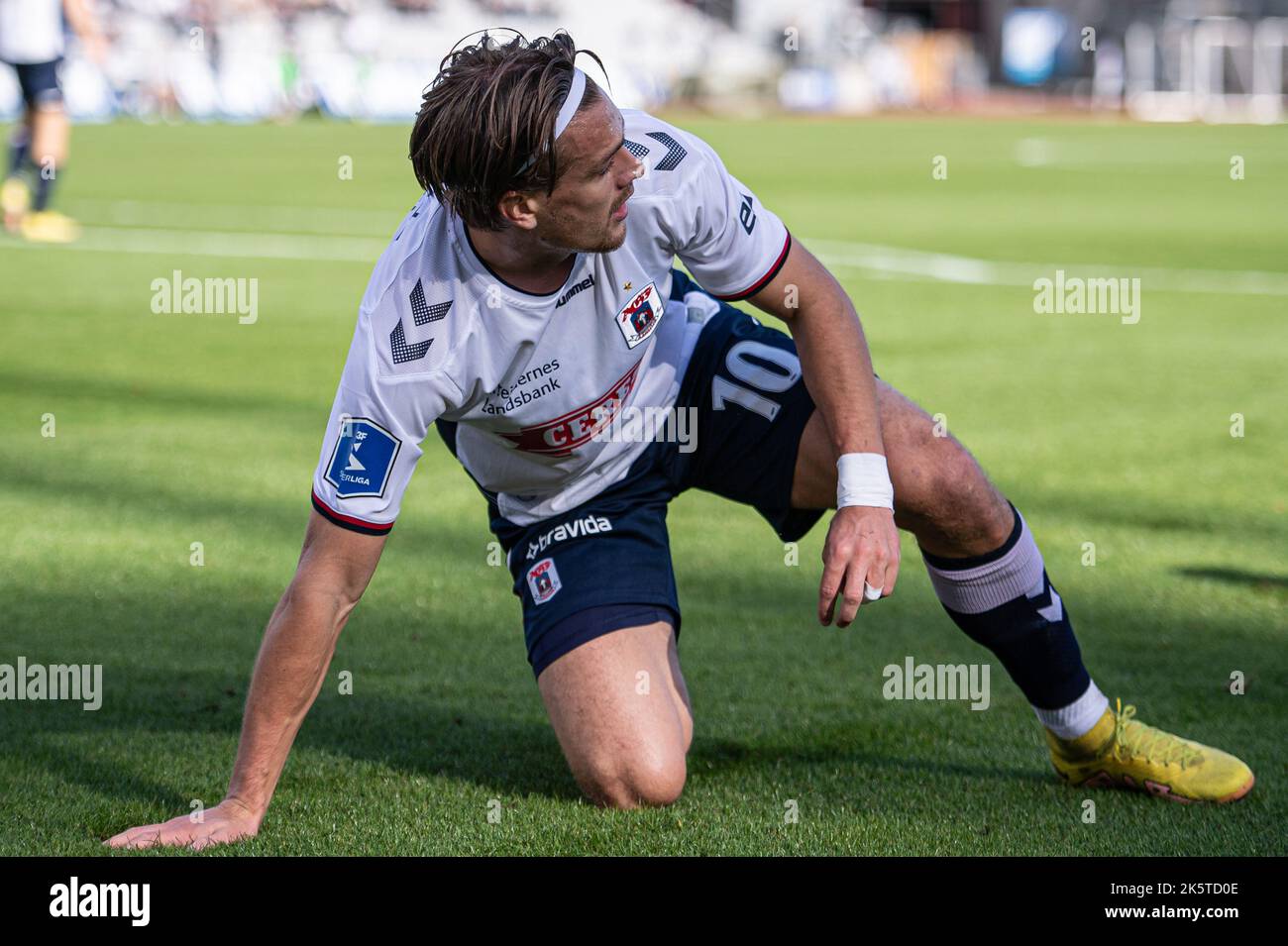 Aarhus, Denmark. 09th Oct, 2022. Sigurd Haugen (10) of AGF seen during ...