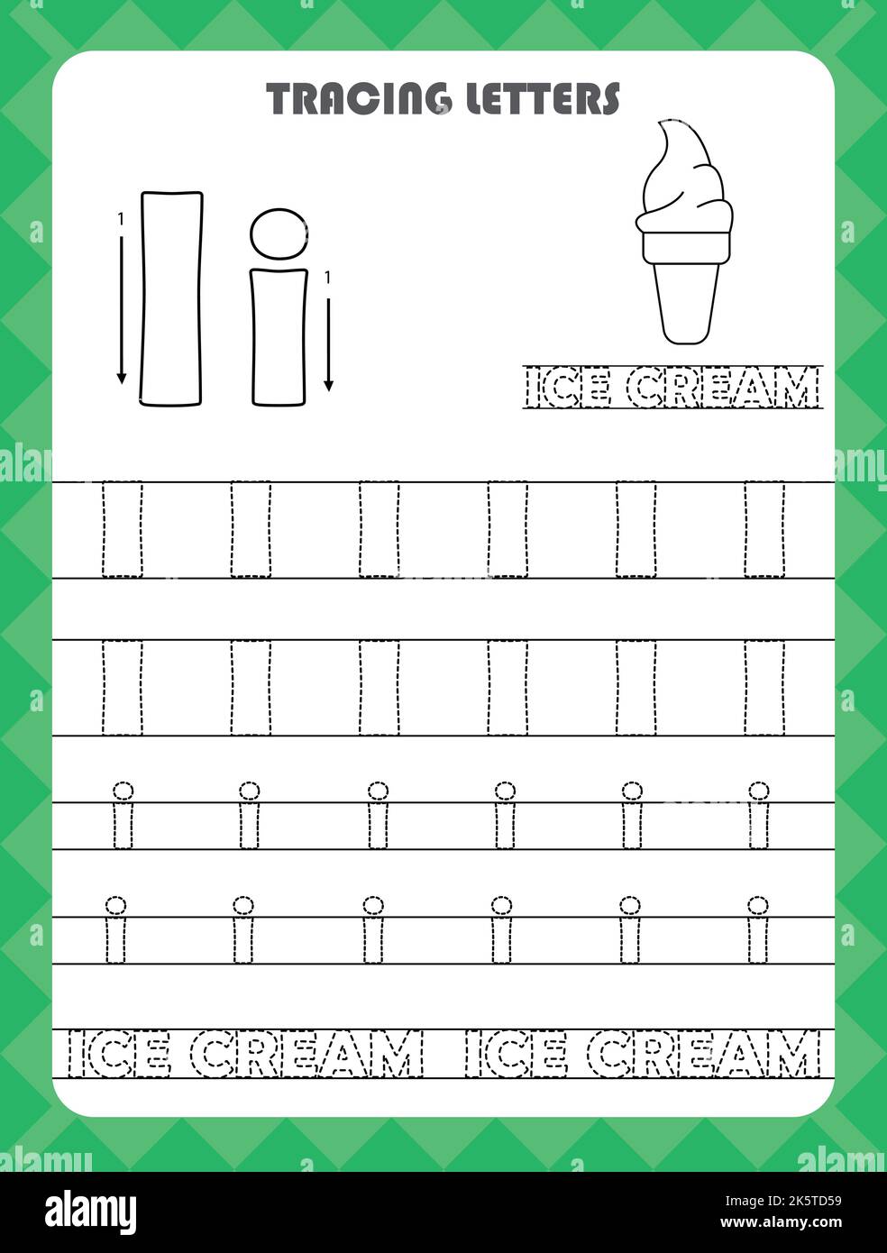 Trace letters of English alphabet and fill colors Uppercase and lowercase I. Handwriting ...