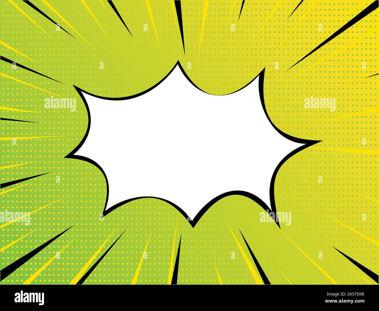 Green Pop art Background with bubble text, comic style. Retro style ...