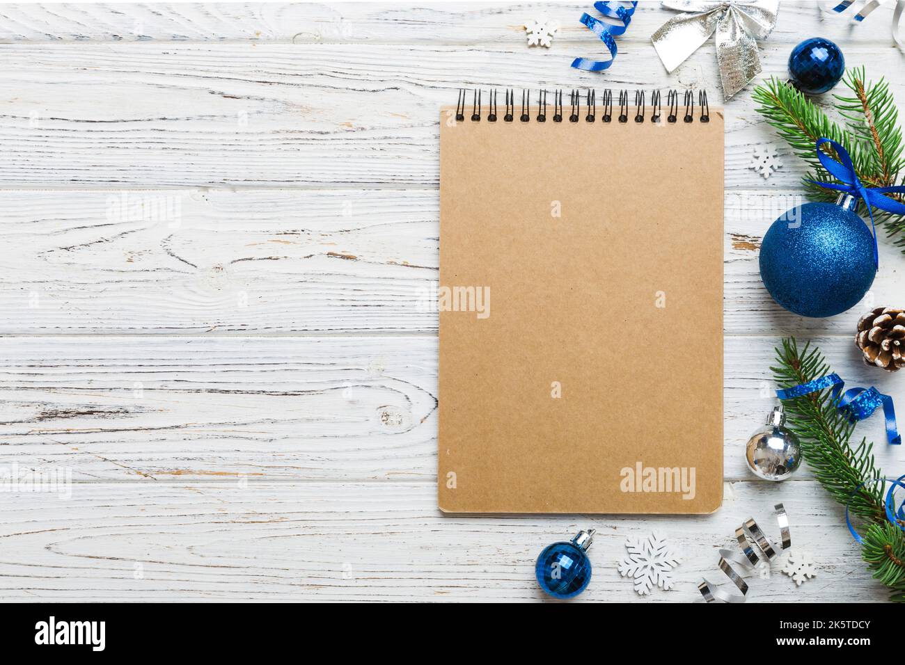 Christmas blank greeting card mock-up scene. Creative layout made of ...