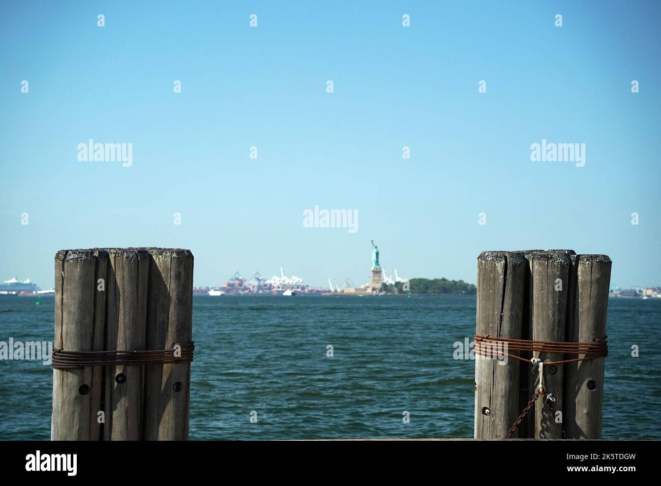 new york city manhattan view cityscape from hudson river liberty island ...