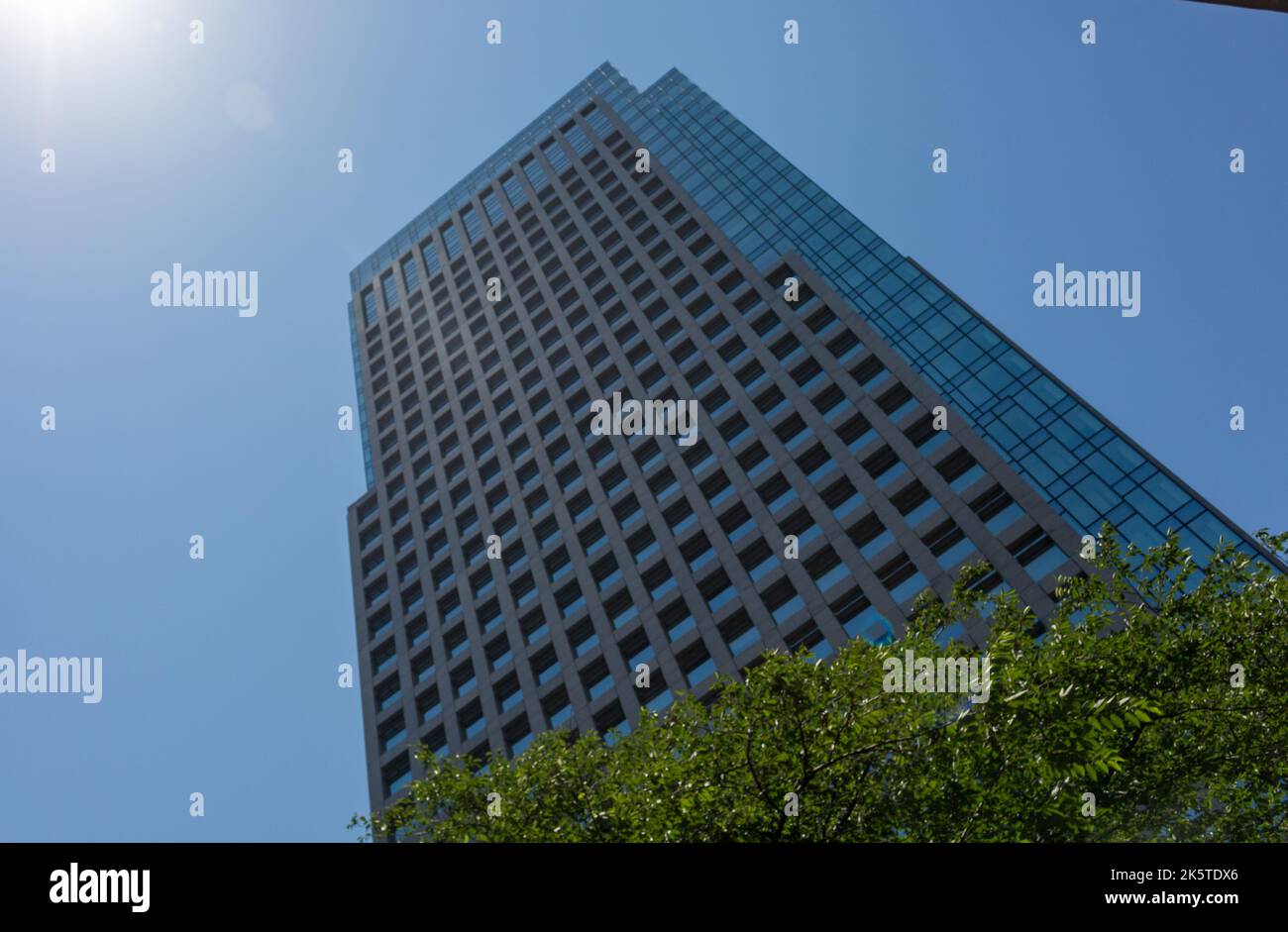 Extreme perspective view of modern high-rise building, viewed from the ...