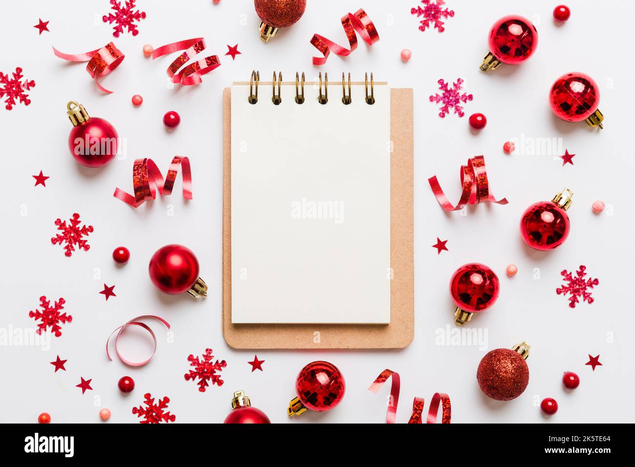 Christmas blank greeting card mock-up scene. Creative layout made of ...