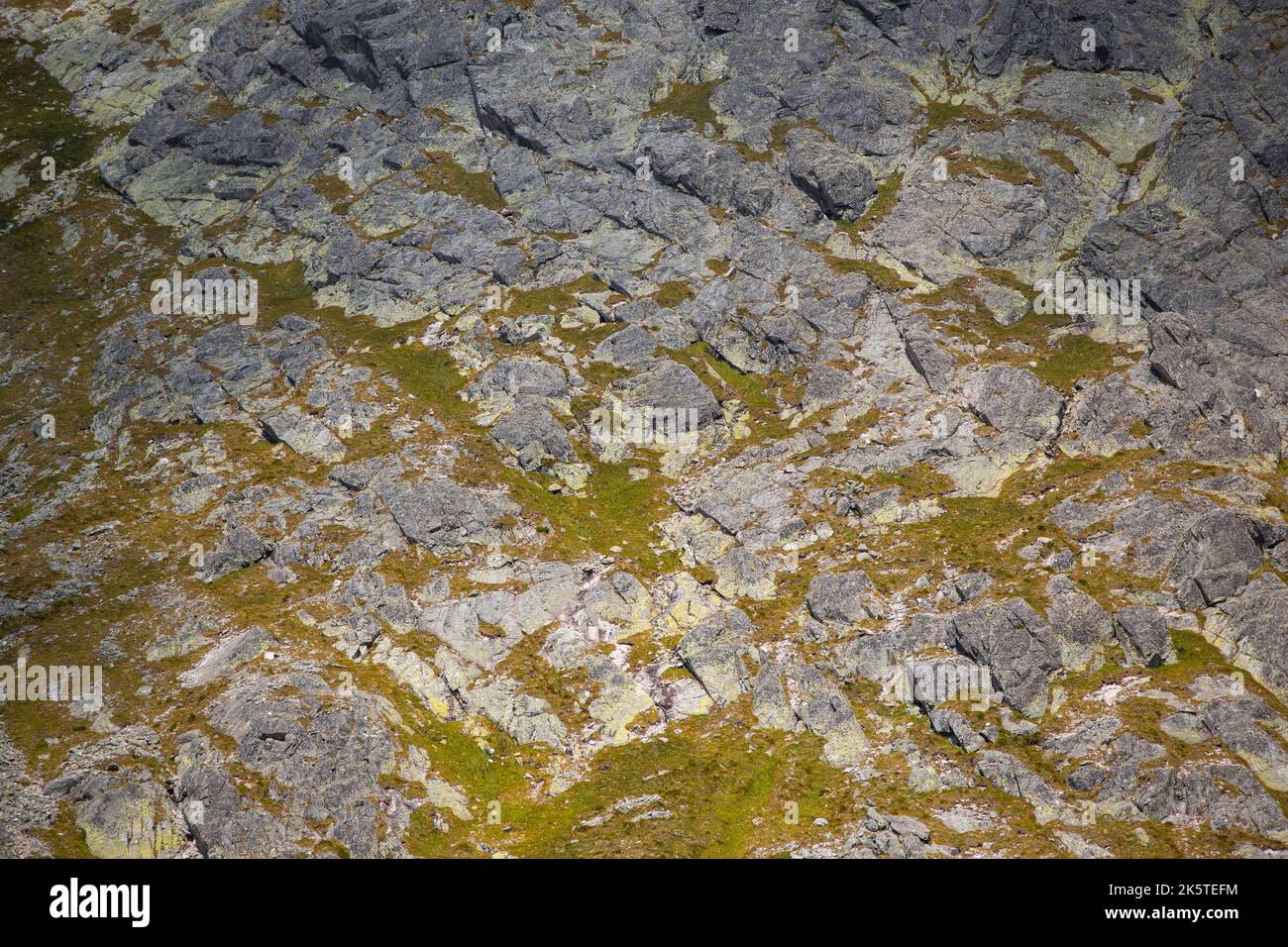 An aerial view of High Tatras mountain landscape surrounded by grass ...