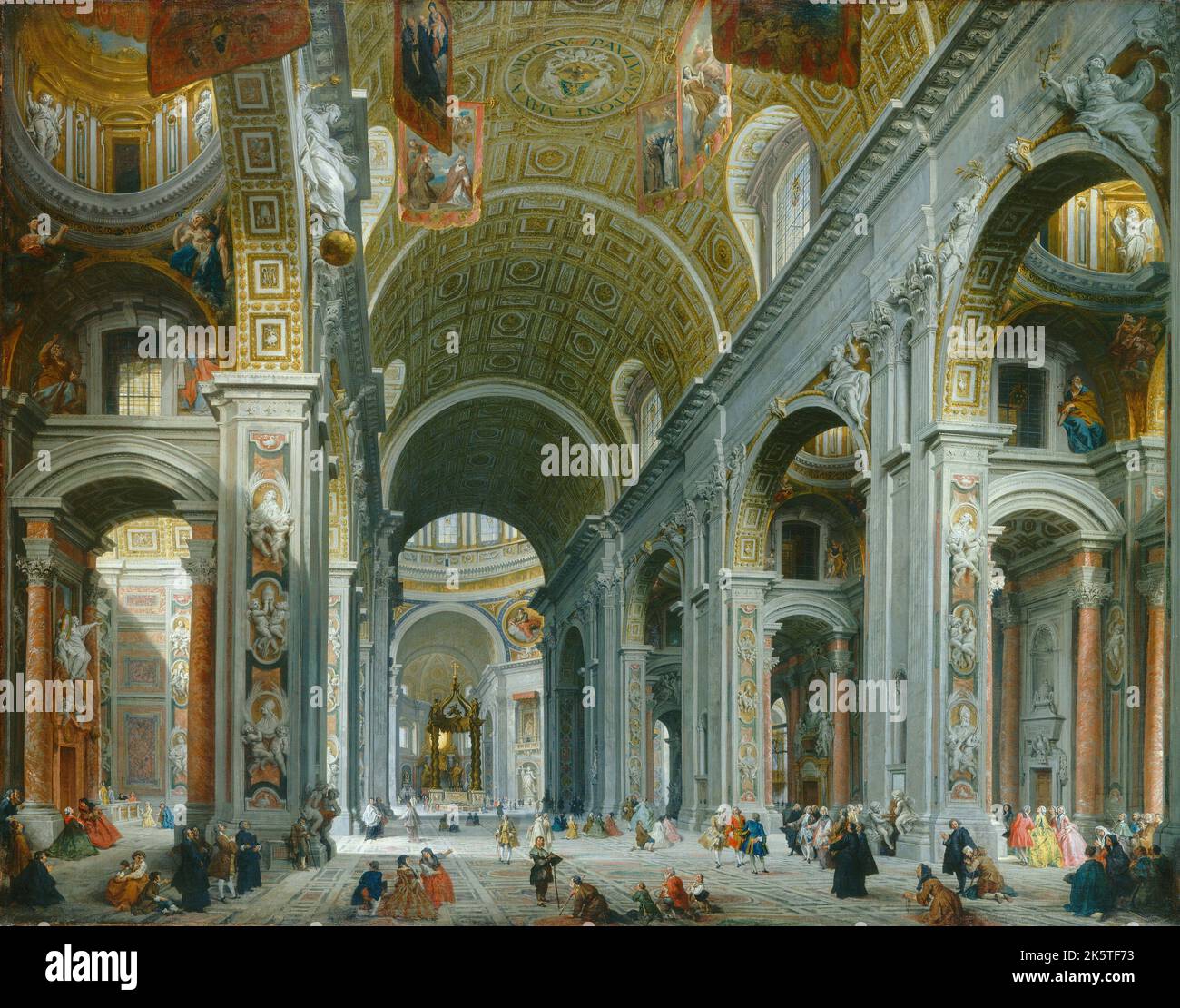 Giovanni Paolo Panini, Interior of Saint Peter's, Rome, 1754, oil on ...